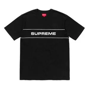 Supreme Ss18 Team Ringer Tee Logo Tee - Black