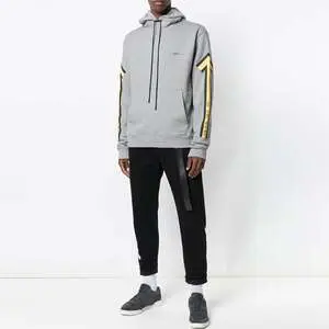 Off-White Grey Yellow Arrows Hooded Sweatshirt