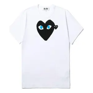 Play Comme Des Garcon Emblem Heart T-shirt - White/black