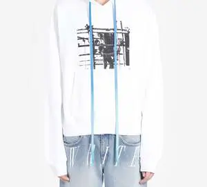 Off-White Graphic Print Hooded Sweatshirt - White