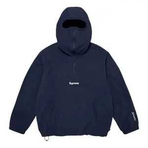 Supreme Fw25 Polartec Face Mask Half Zip Hooded Sweatshirt - Navy