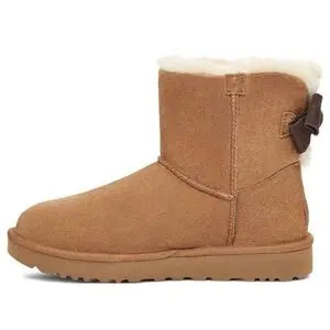 UGG Mini Bailey Suede Bow Boots - Beige