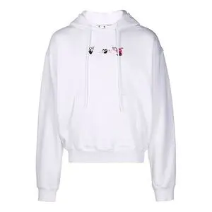 Off-White Arrow Pattern Alphabet" Hoodie - White