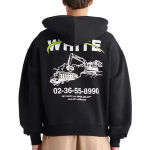 Off-White Off" Graphic Hoodie - Black/white