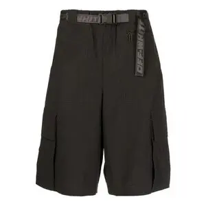 Off-White Ss22 Industrial Belted Cargo Shorts - Dark Grey