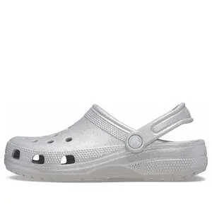 CROCS Classic Glitter Clogs - Silver
