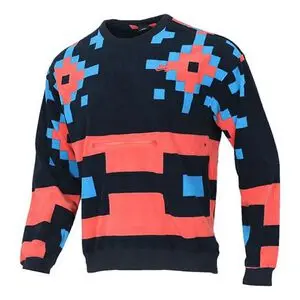 Nike Icon Pattern Crew Neck Sweater - Black/red