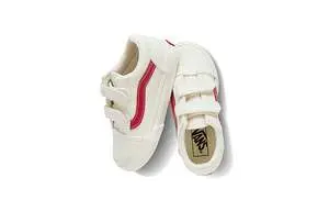 VANS Old Skool V Retro Low Top Sneakers - White/red