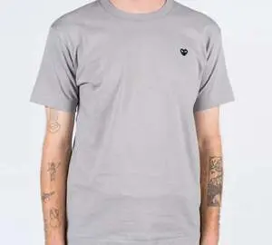 Play Comme Des Garcon Mini Heart Logo Tee - Grey