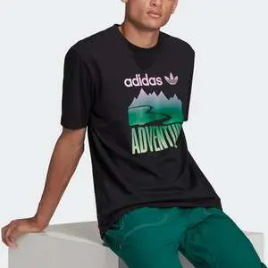 Adidas Originals Adv Mount Tee Retro Pattern Sports Short Sleeve