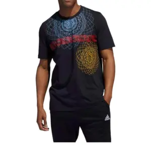 Adidas Dame Ep Gm T-shirt 'black Blue Yellow