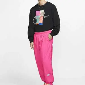 Nike X Atmos Jointly Signed Printing Round Collar Long Sleeve T-shirt - Black