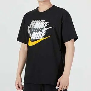Nike As Nsw Prem Ss Tee Athleisure Casual Sports Logo Printing Short Sleeve Black T-shirt - Multi-color