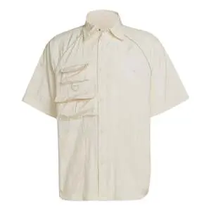 Adidas Originals Solid Color Single Breasted Short Sleeve Beige Shirt - Default Color