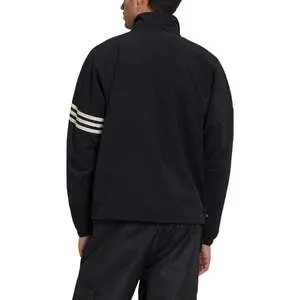 Adidas Logo Printing Pattern Stripe Stand Jacket
