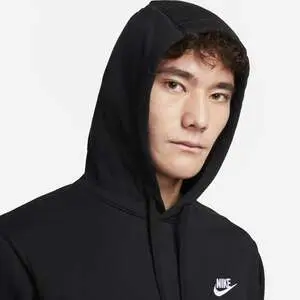 Nike Embroidered Logo Hooded Pullover - Black