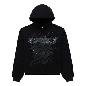 SP5DER Rhinestone Punk V2 Hoodie - Black