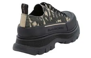 Alexander McQueen Graffiti Tread Slick Lace-up Sneakers 'beige Green Black