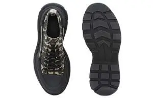 Alexander McQueen Graffiti Tread Slick Lace-up Sneakers 'beige Green Black