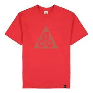 Nike Triangle Logo Printing Sports Round Neck Short Sleeve Red T-shirt - Multi-color