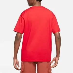 Nike Triangle Logo Printing Sports Round Neck Short Sleeve Red T-shirt