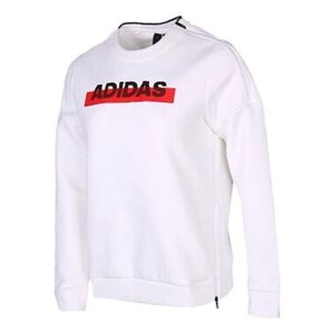 Adidas Sports Stylish Pullover Round Neck Long Sleeves - White