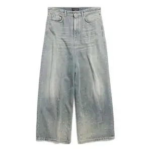 Balenciaga Low Crotch Wide Leg Jeans - Light Blue