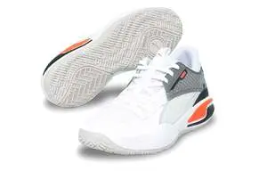PUMA Court Rider Low Top Basketball Sneakers - White/gray/orange