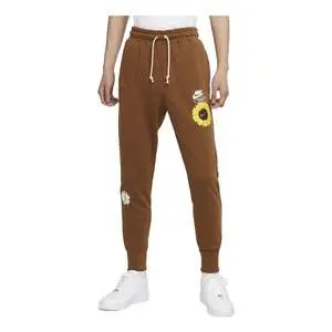 Nike Knit Embroidered Sports Pants/trousers/joggers Brown - Default Color