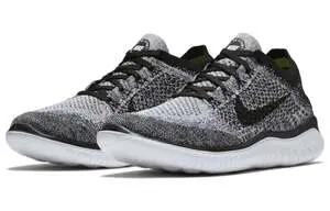 Nike Free Rn Flyknit 2018 Athletic Sneakers - White/black