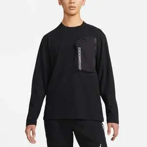JORDAN Splicing Pocket Reflective Printing Round Neck Pullover T-shirt