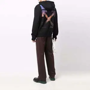 Off-White Logo Arrow Pattern Full Zip Hoodie