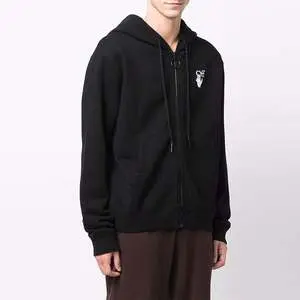 Off-White Logo Arrow Pattern Full Zip Hoodie