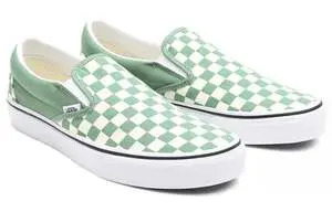 VANS Classic Slip-on Checkerboard Low Top Sneakers - Green
