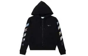 Off-White Diagonal Arrow Print Zipped Cotton