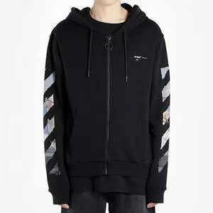 Off-White Diagonal Arrow Print Zipped Cotton