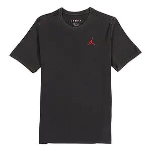 JORDAN Retro Short Sleeve Distressed Graphic T-shirt - Black