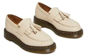Dr. Martens Adrian Virginia Leather Tassel Loafers - Parchment Beige