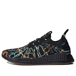 Adidas Nmd_r1 Primeknit 'black Glitch' Athletic Sneakers - Core Black/gum