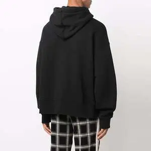 Palm Angels Curved Logo Hoodie - Black/white