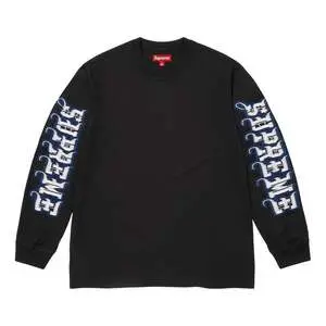 Supreme Intarsia Sleeve Long Sleeve Top - Black