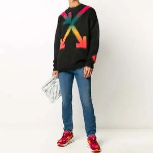 Off-White Rainbow Gradient Arrow Knit Sweater - Black