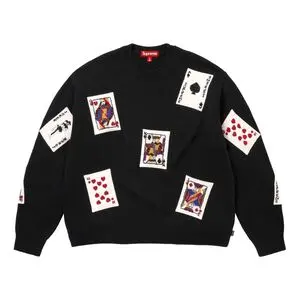 Supreme Fw25 Beaded Cards Sweater - Black