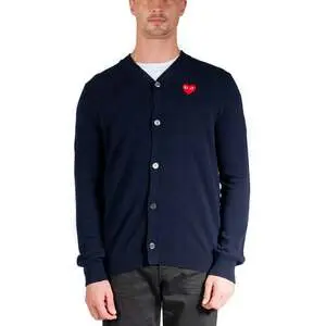 Play Comme Des Garcon Cardigan With Emblem - Navy