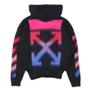 Off-White Nylon Hooded Zipper Knit - Black