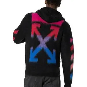 Off-White Nylon Hooded Zipper Knit