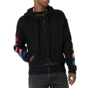 Off-White Nylon Hooded Zipper Knit