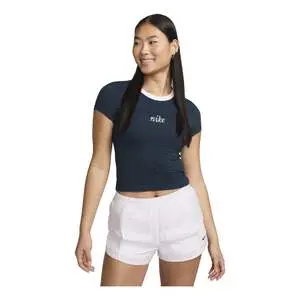 Nike Chill Knit Crop T-shirt - Navy/white