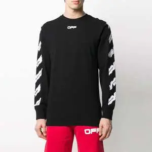 Off-White Airport Tape Printing Stripe Round Neck