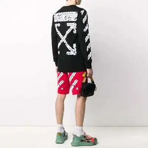 Off-White Airport Tape Printing Stripe Round Neck